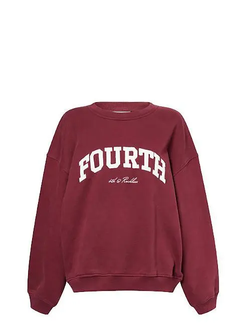 4TH & RECKLESS Oversized Cotton-jersey Sweatshirt - Burgundy