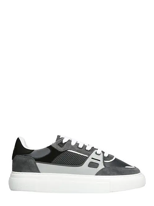 ARNE Atlas Leather And Mesh Trainers - Grey Mid