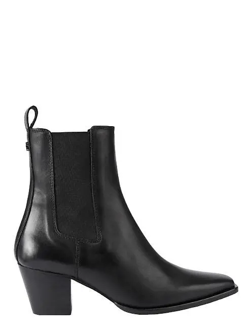 Carvela Riva Leather Heeled Ankle Boots - Black