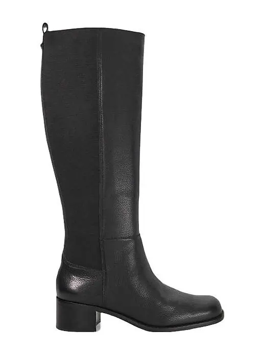 DUNE Turner Leather Knee-high Boots - Black Leather Mix