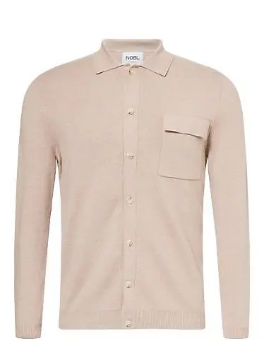NOBL Koen Long-sleeve Knitted Shirt - Oatmeal