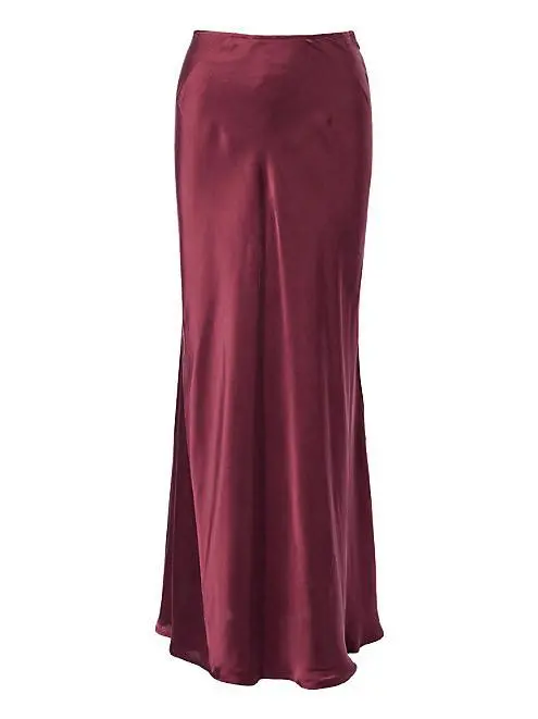 Dissh Silk Midi Skirt - Merlot