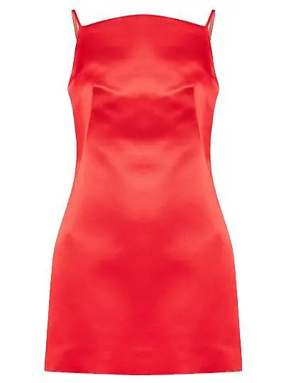 Givenchy Sliced Sleeveless Satin Mini Dress - Vermillon
