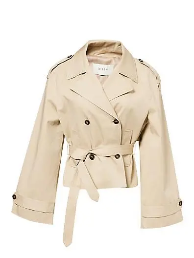 Dissh Gabriel Cropped Cotton Trench Coat - Natural