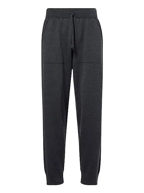 John Smedley Elasticated-waist Relaxed-fit Wool Trousers - Charcoal