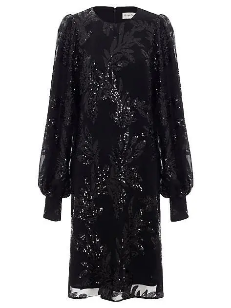 PHASE EIGHT Sequin-embellished Woven Mini Dress - Black