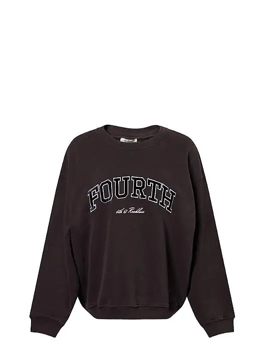 4TH & RECKLESS Oversized Cotton-jersey Sweatshirt - Chocolate