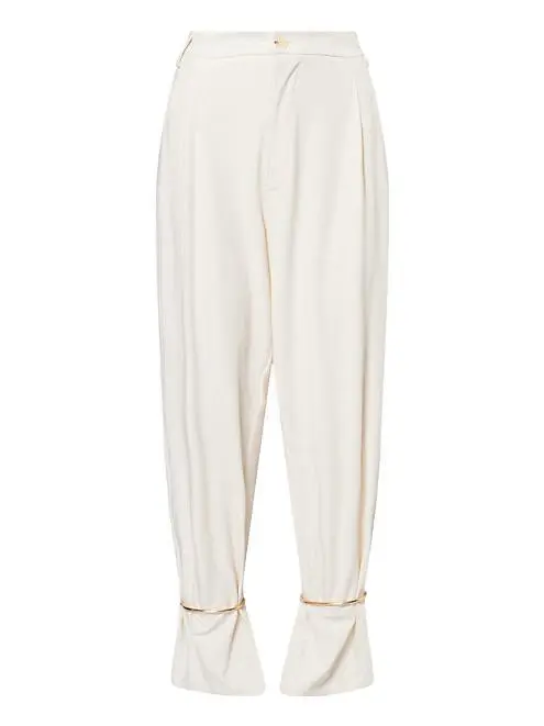 DARKPARK Cuffed Stretch-woven Trousers - Off-white