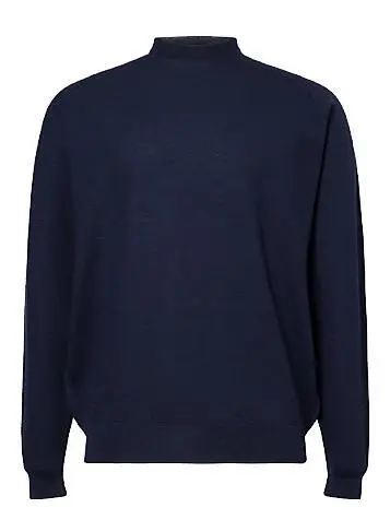 John Smedley Textured Crewneck Wool Jumper - Midnight