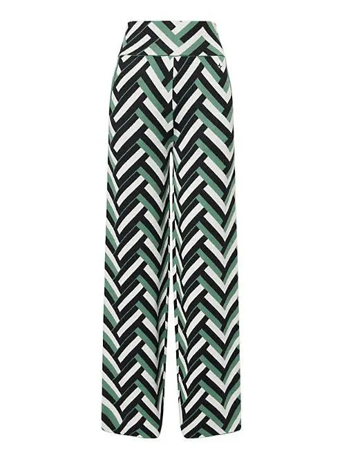 Perfect Moment Chalet Wide-leg Merino-wool Trousers - Waffle Print - Green