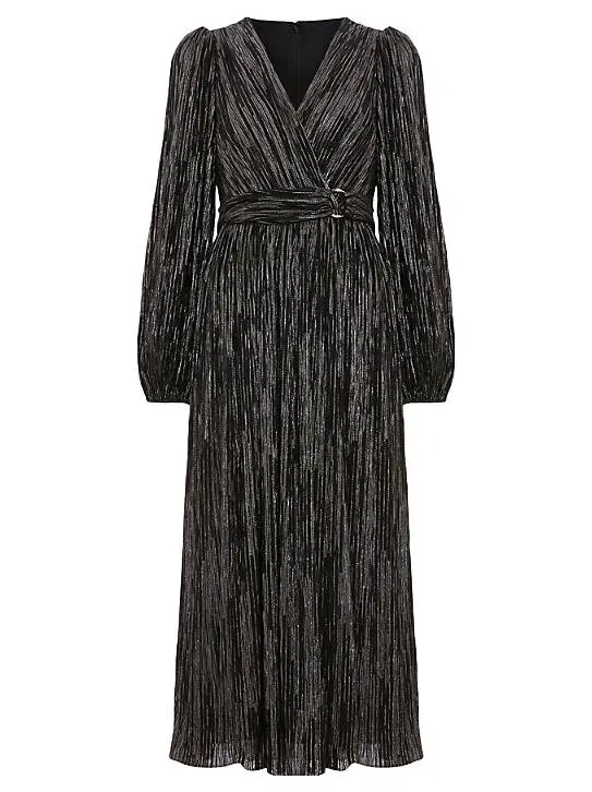 PHASE EIGHT Emre Long-sleeve Woven Midi Dress - Black Multi