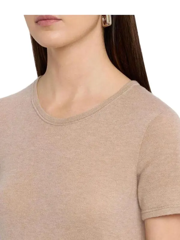 Majestic Filatures Machine Washable Cashmere Crewneck T-shirt - Tan