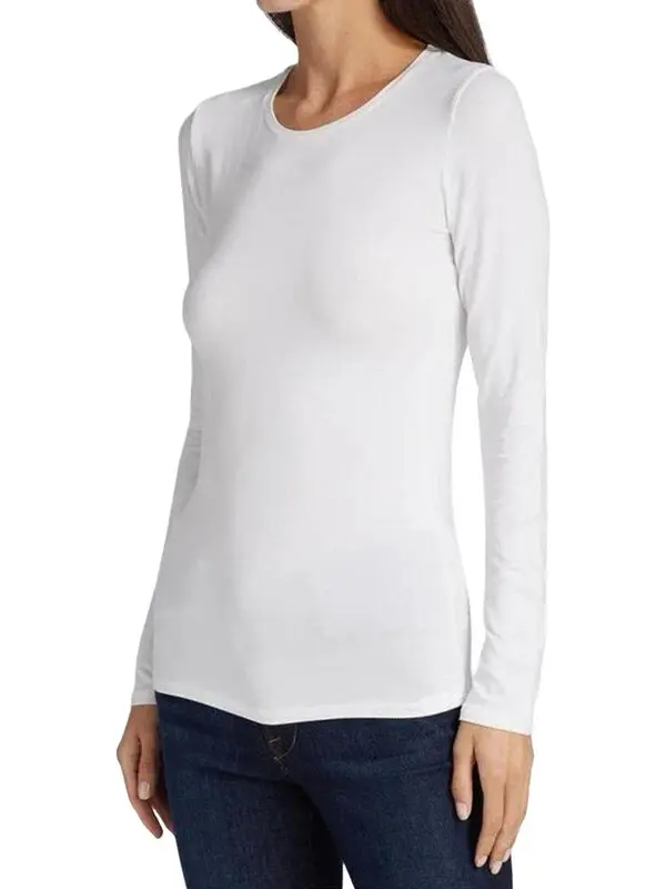 Majestic Filatures Soft Touch Long-sleeve Crewneck T-shirt - Blanc