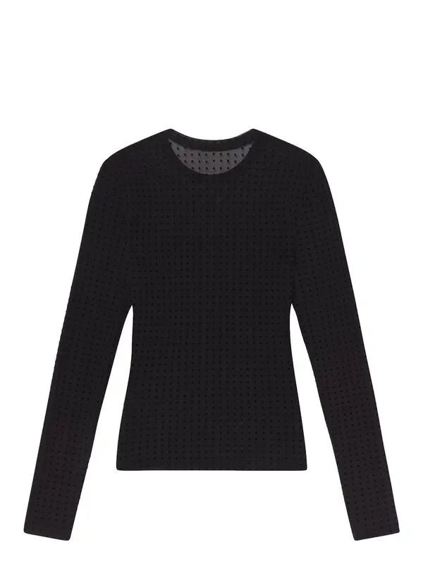 FRAME Mesh Polka Dot Top - Black