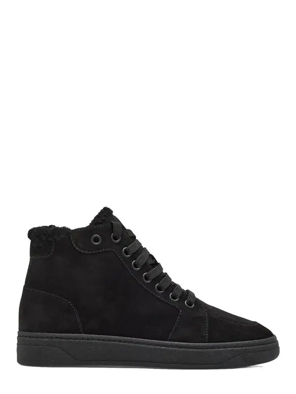 GIUSEPPE ZANOTTI Suede High-top Sneakers With Shearling Lining - Nero