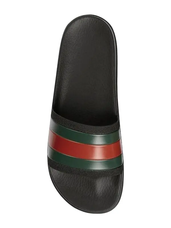 Gucci Pursuit Trek Web Slide Sandals - Black