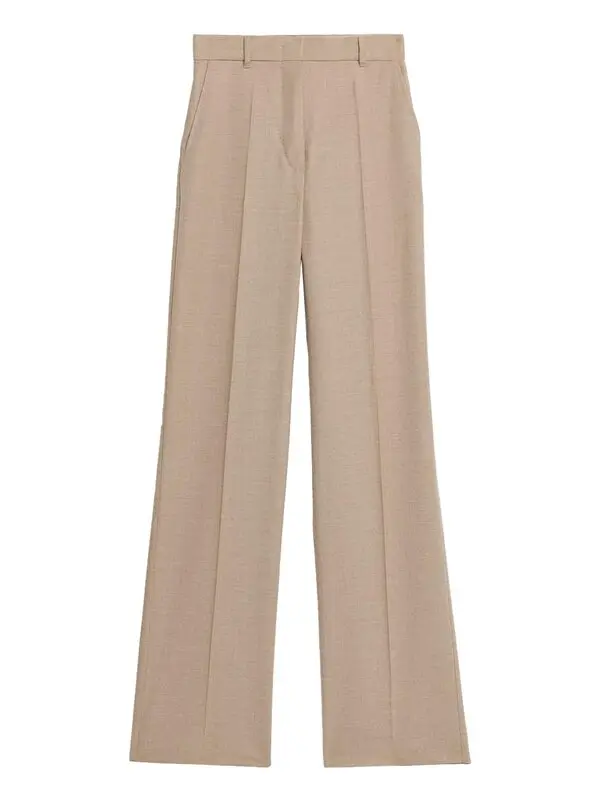 Max Mara Lambro Wool Flannel Trousers - Beige