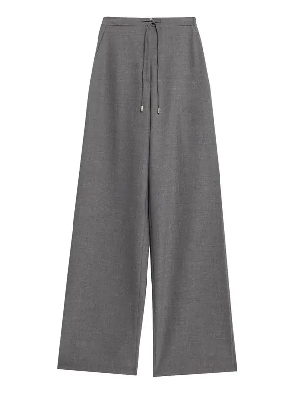 Max Mara Denaro Drawstring Wool Pants - Gray