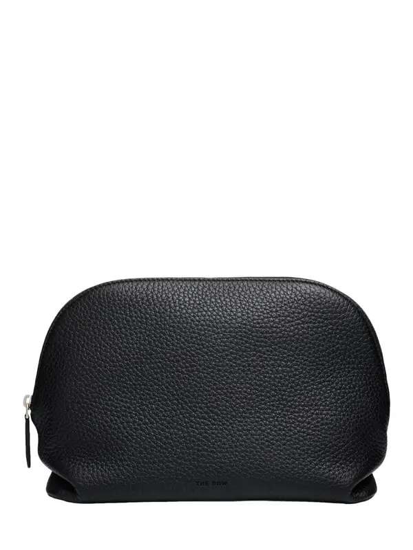 THE ROW Agnes Pebble Leather Clutch - Black Ans