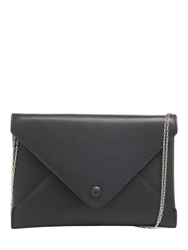 THE ROW Leather Envelope Clutch - Black Ans