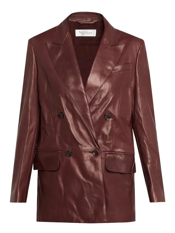 Max Mara Duse Leather Jacket - Red