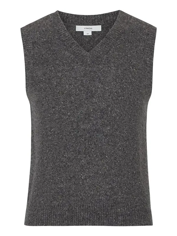 Vince Donegal Plush Cashmere Sweater Vest - Med H Grey