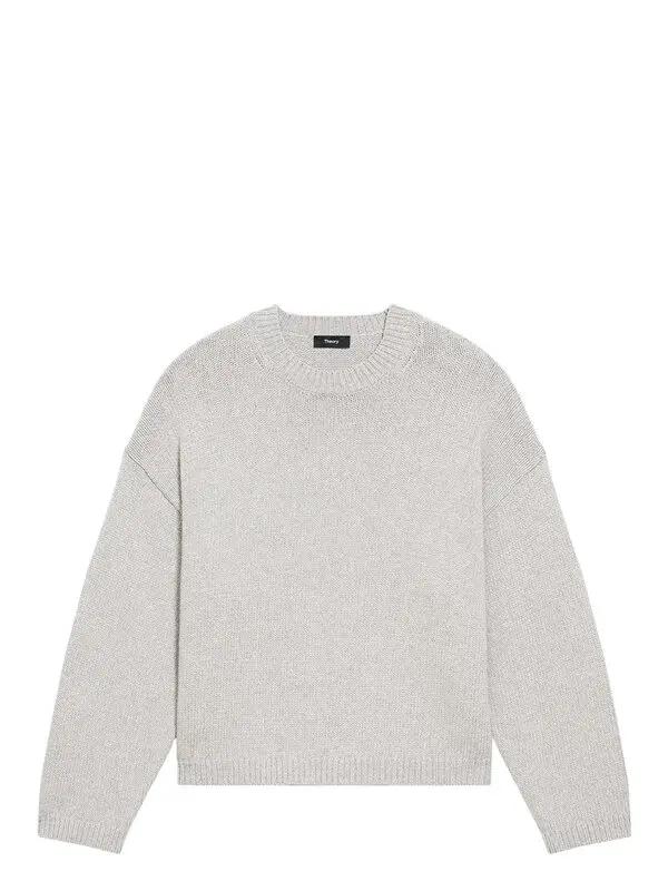 Theory Crewneck Knit Sweater - Light Heather Grey