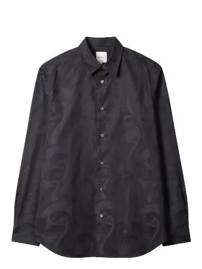 Paul Smith Swan' Jacquard Cotton Shirt - Black