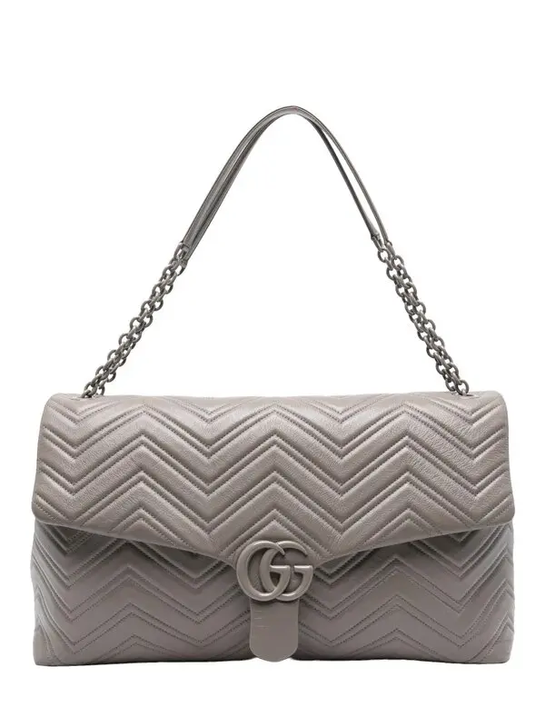 Gucci Gg Marmont Maxi Leather Shoulder Bag - Grey