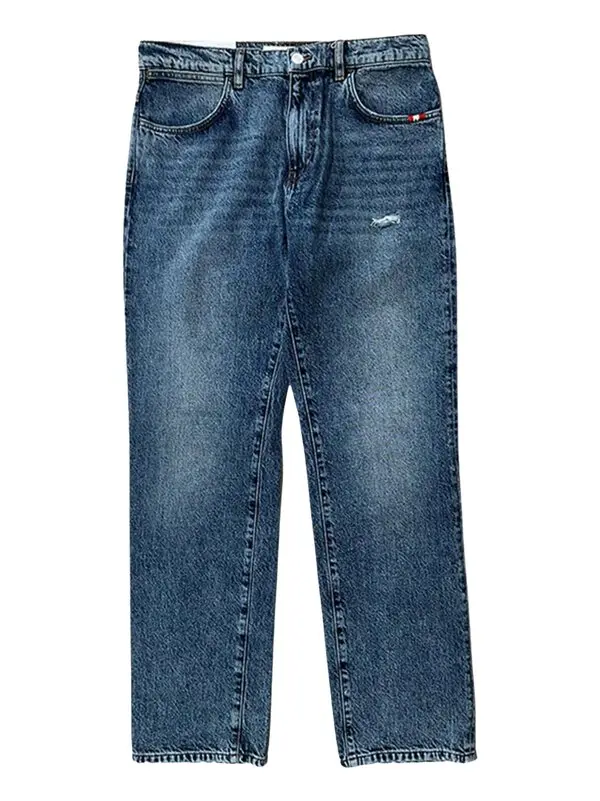 AMISH James Recycled Rinsed Denim Jeans - Blue