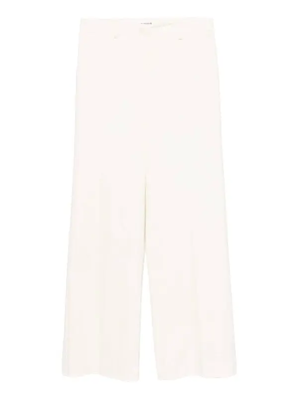 PAROSH Cotton Blend Trousers - White
