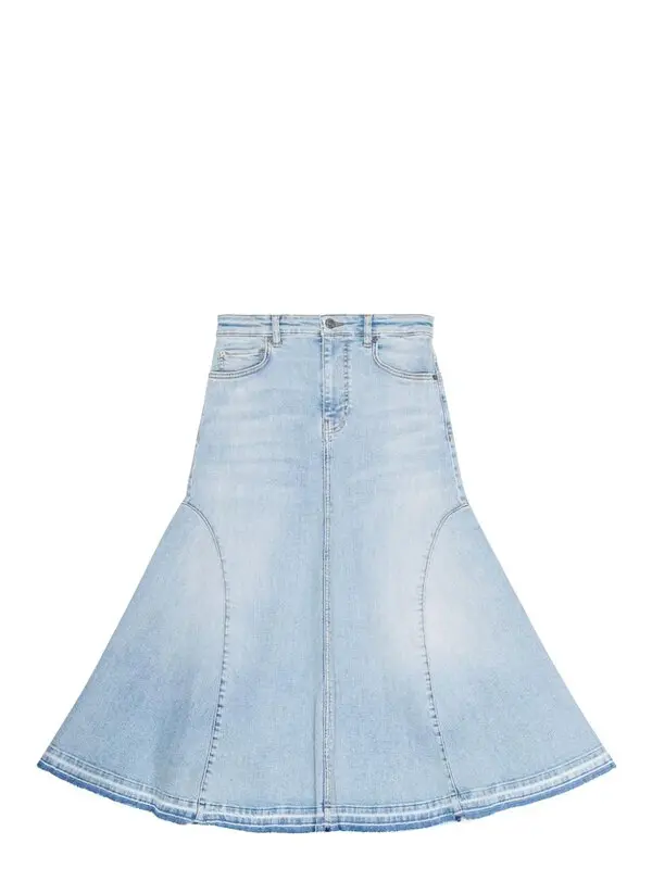 GANNI Organic Cotton Denim A-line Skirt - Sky Blue