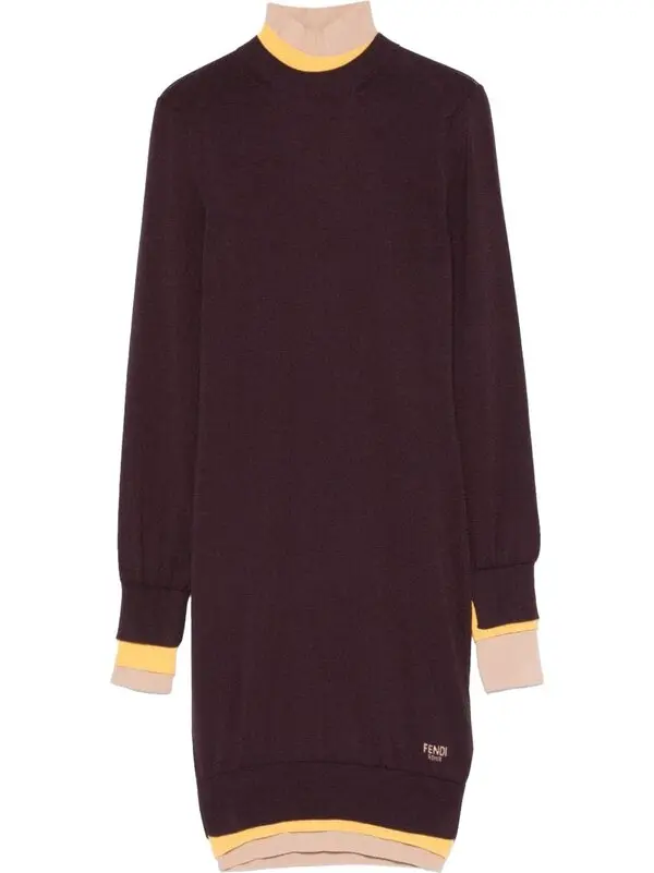 Fendi Wool Knitted Dress - Purple