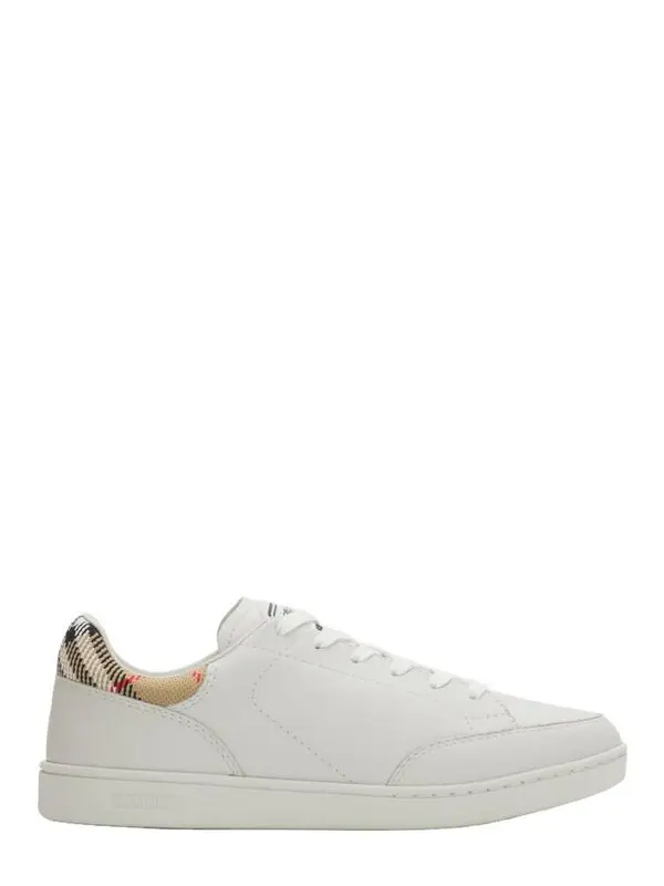 Burberry Set Leather Sneakers - Porcelain White/sand Beige
