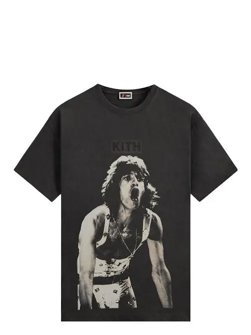 Kith X The Rolling Stones Mick Jagger Concert Photo Vintage Tee Shirt - Black