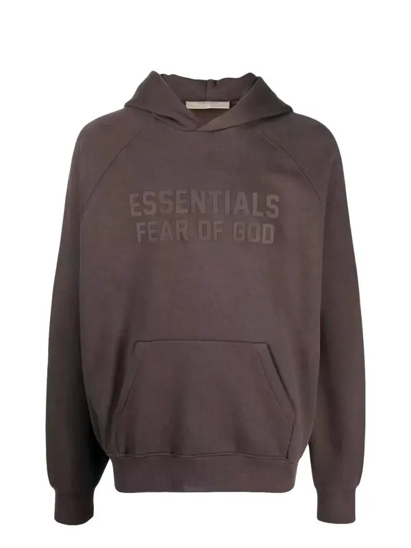 Fear Of God Essentials Logo-print Hoodie - Brown