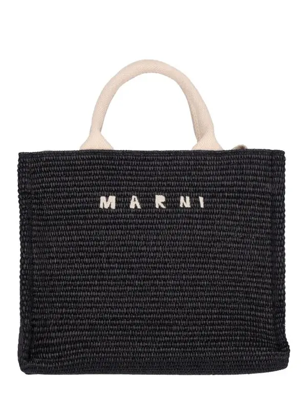 Marni Small Raffia Tote Bag - Black