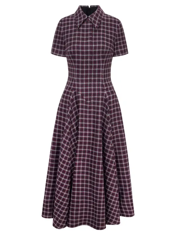 EMILIA WICKSTEAD Jody Houndstooth Dress - Red