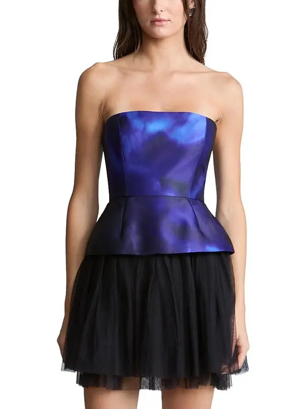 Bcbgmaxazria Strapless Tutu Mini Dress - Blue Rose