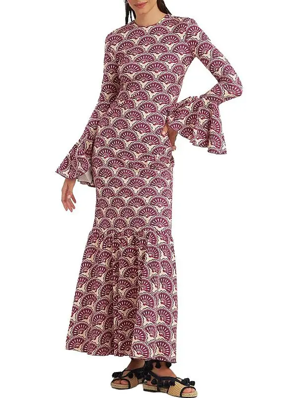 La DoubleJ Alba Printed Dress - Fans Purple