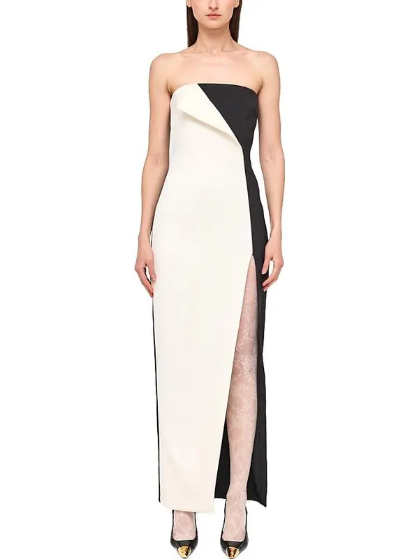Ronny Kobo River Color Blocked Dress - Black/ivory
