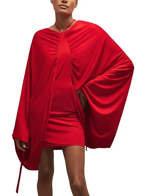 REISS Jete Batwing Mini Dress - Red