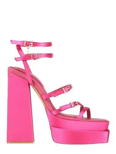 TWINSET Strappy Block Heel Sandals - Fuchsia