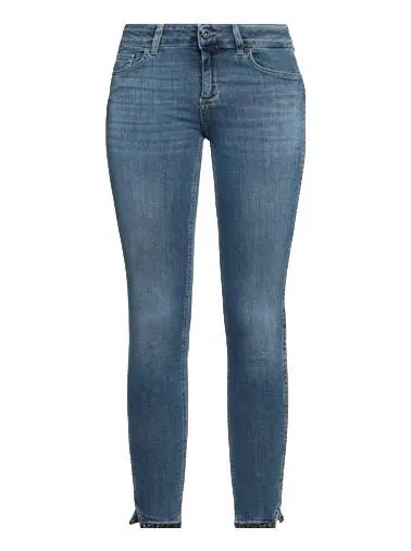 LIU •JO Skinny Denim Jeans With Crystal Embellishments - Blue