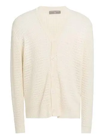 DANIELE FIESOLI Linen And Cotton Knit Cardigan - White