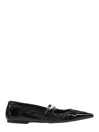 MSGM Leather Ballet Flats - Black