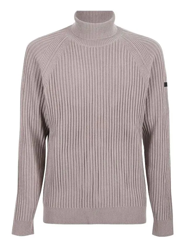 RRD Ribbed Turtleneck Sweater - Beige