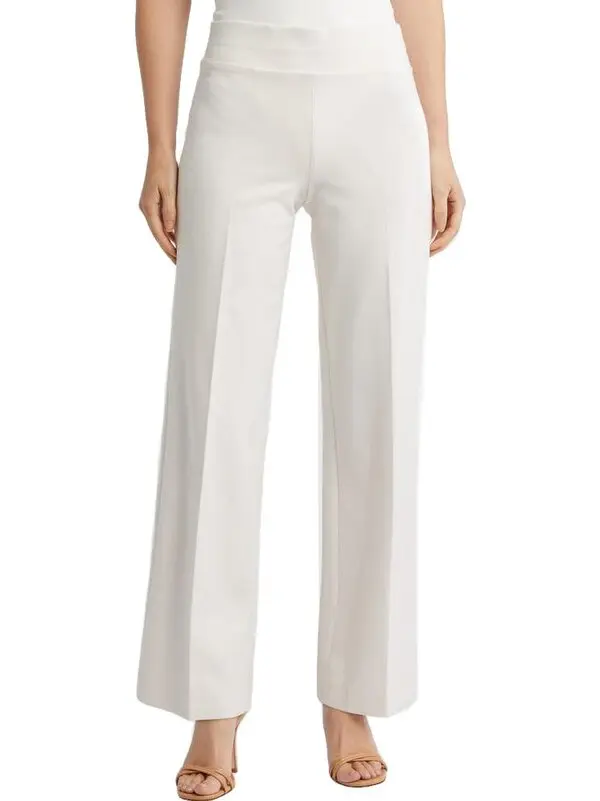 Anne Klein High Waist Wide Leg Trousers - Eclair