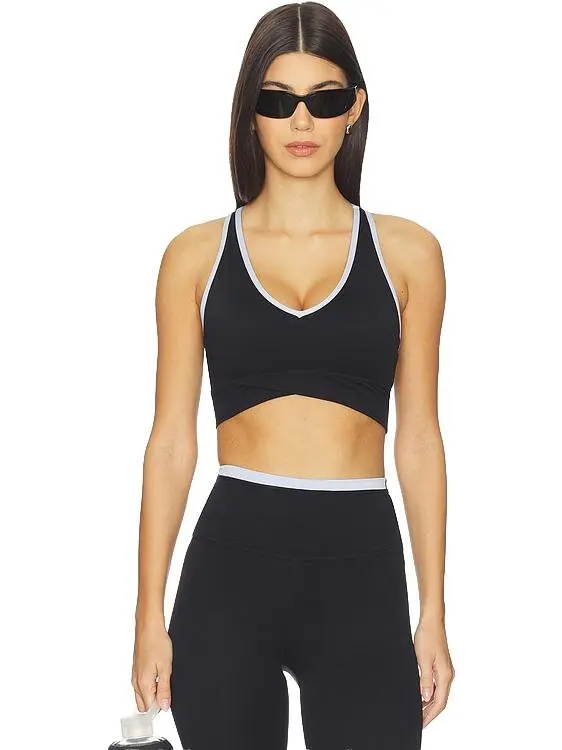 P.E Nation Vita Sports Bra In Black - Black & Heather Blue