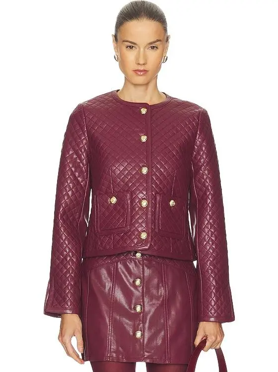 Cinq À Sept Faux Leather Brooke Jacket - Mulberry
